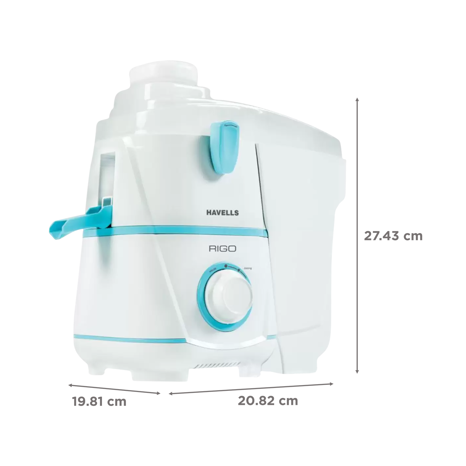 Buy HAVELLS Rigo 500 Watt 3 Jars Juicer Mixer Grinder Stainless Steel Blade White Blue Online Croma